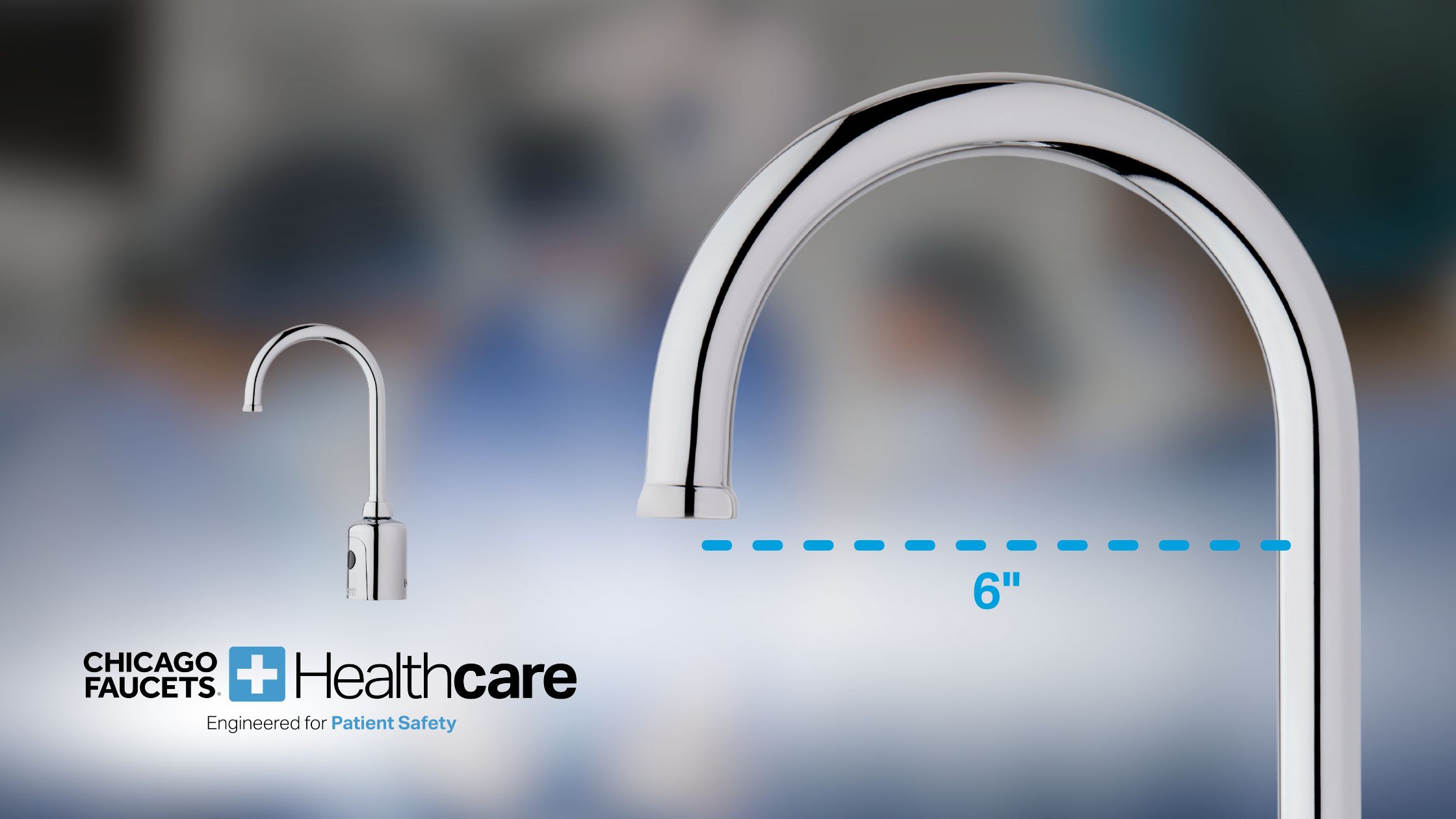 New 6-Inch Gooseneck Spout Created for Healthcare | Chicago Faucets