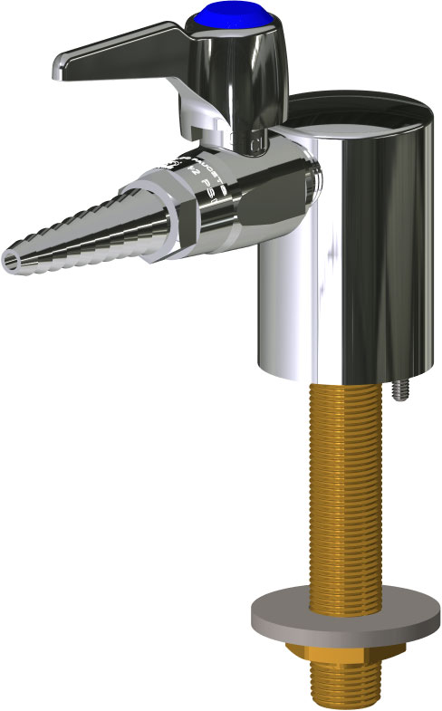 Deck-mounted laboratory turret with single ball valve | Chicago Faucets