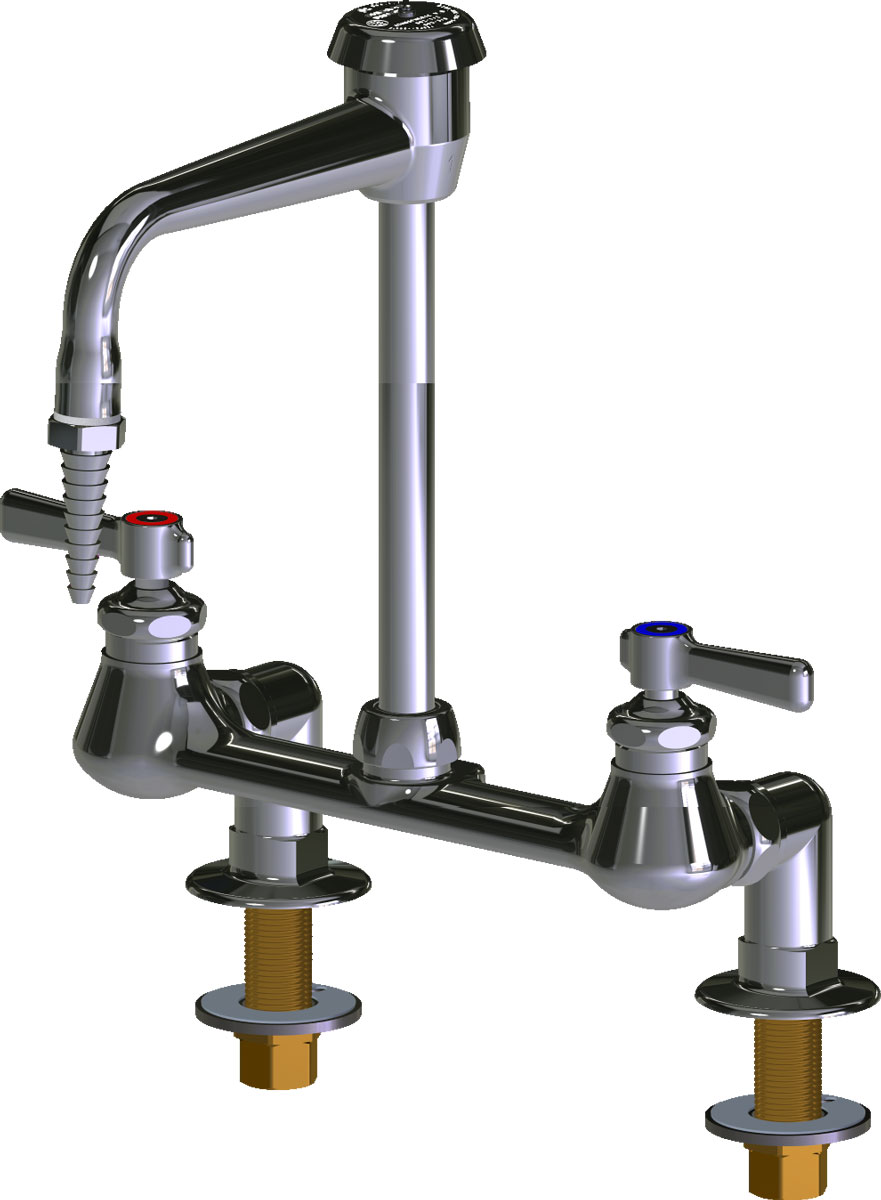 Deck-mounted manual laboratory faucet with 8" centers | Chicago Faucets