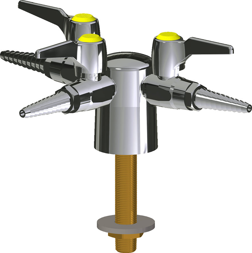 Deck-mounted laboratory turret with ball valve | Chicago Faucets