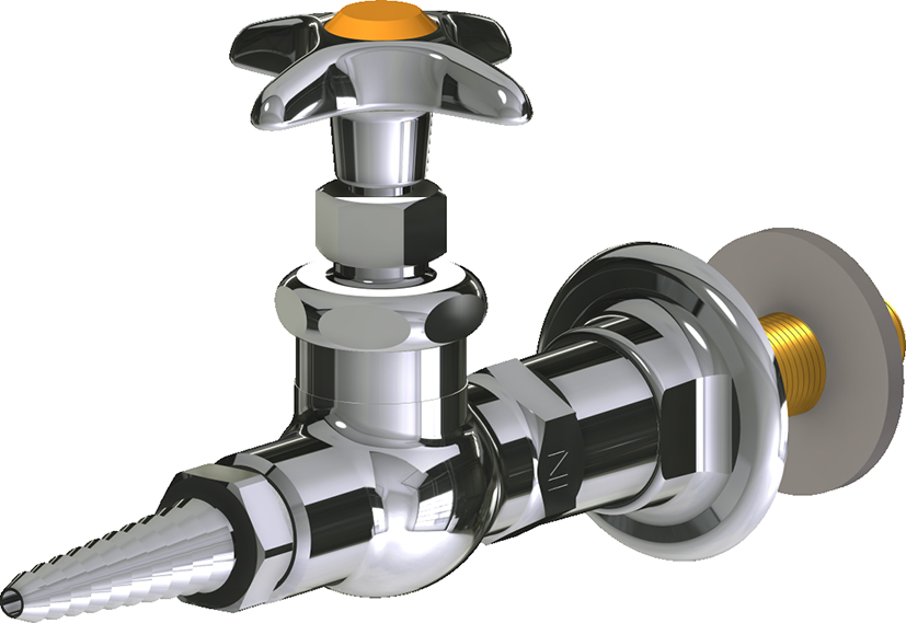 Wall-mounted fine needle valve with flange | Chicago Faucets