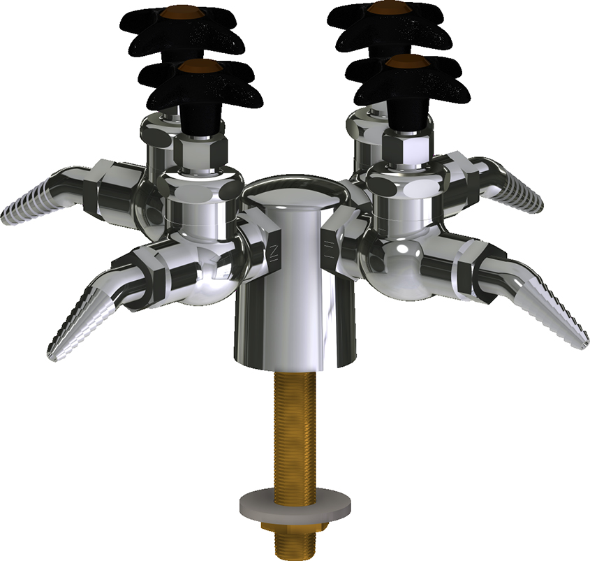 Deck-mounted laboratory turret with needle valve | Chicago Faucets