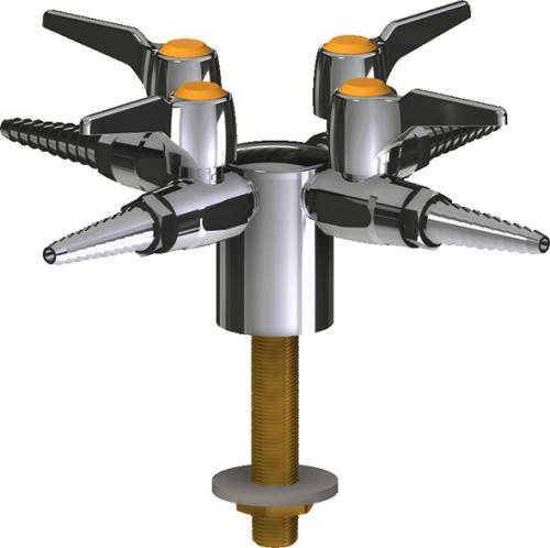 Deck-mounted laboratory turret with four ball valves at 90° | Chicago ...